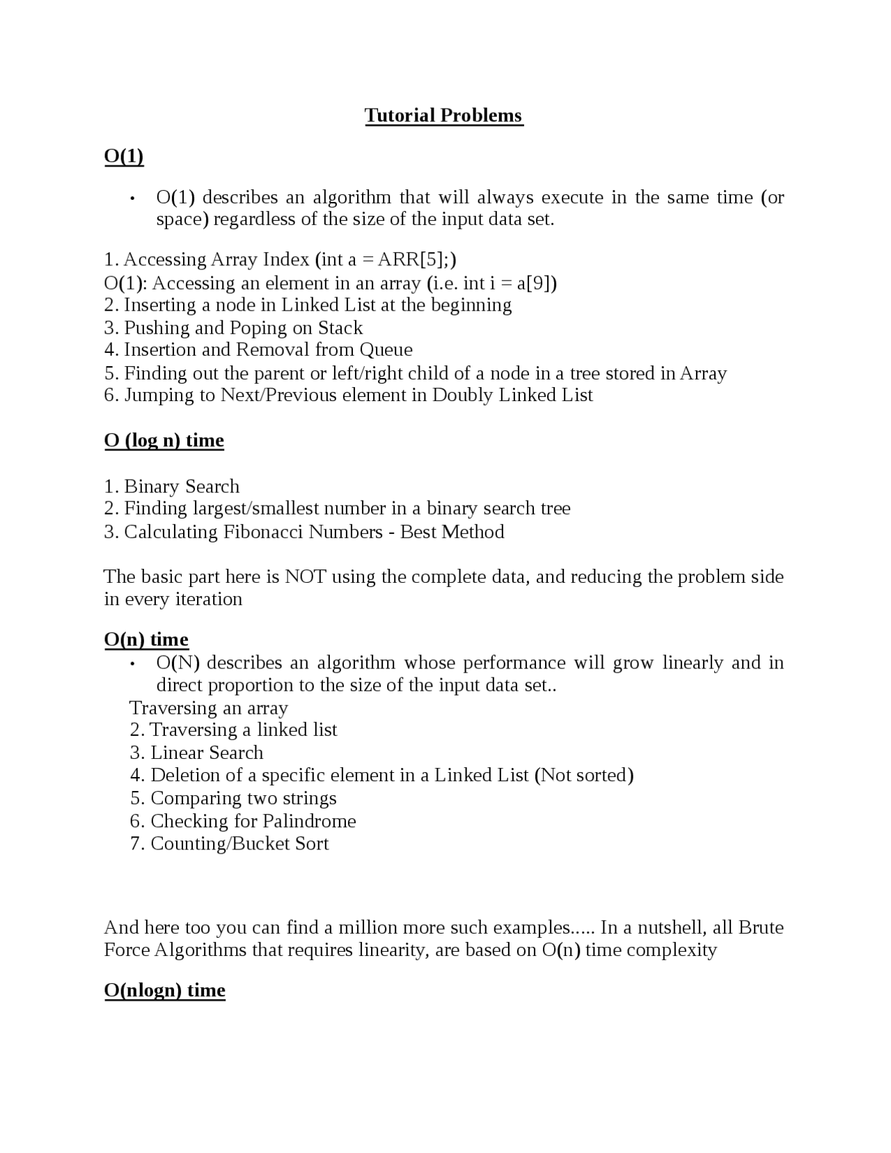 Basic Asymptotic Analysis Docsity