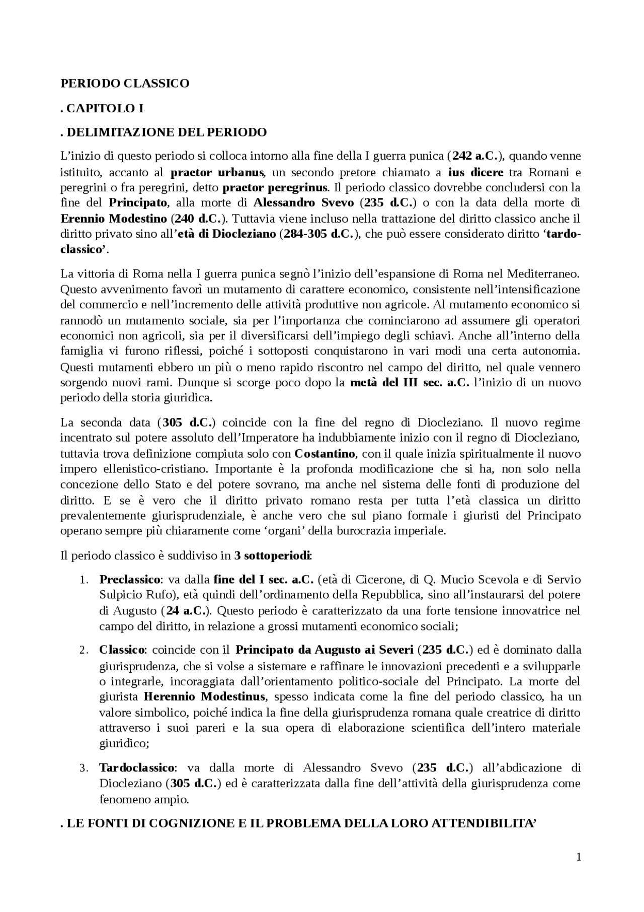 Il Periodo Classico Del Diritto Romano Docsity