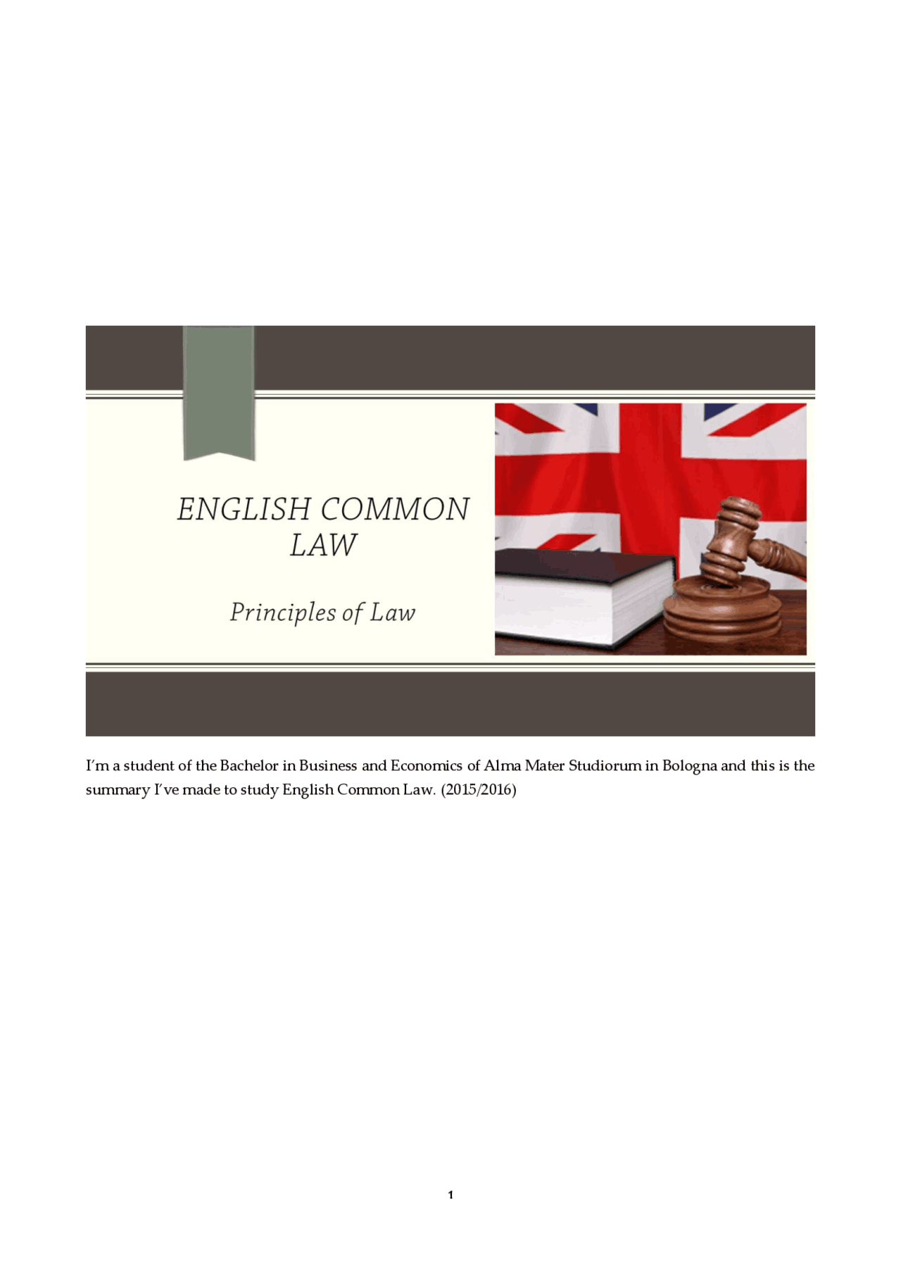 English Contract Law Lecture Notes Of Diritto Dei Contratti