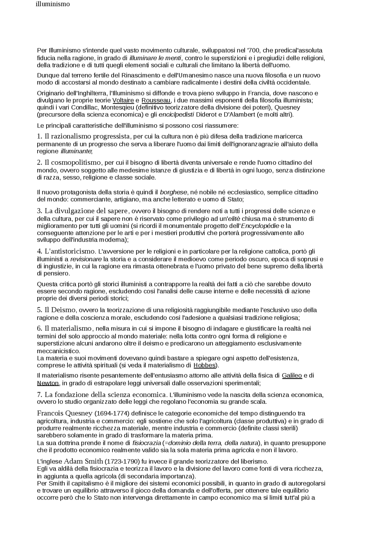 Per Illuminismo Docsity