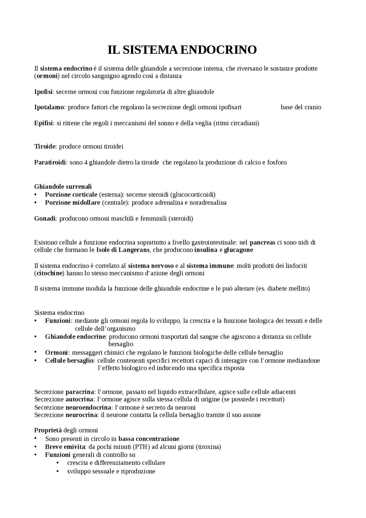 Endocrinologia Docsity