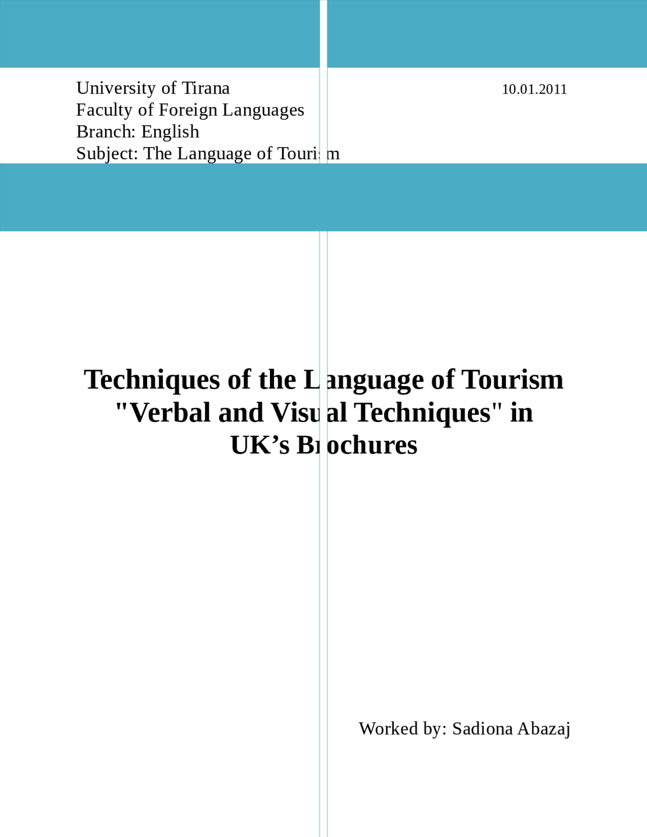 Techniques Of The Language Of Tourism Ve Docsity