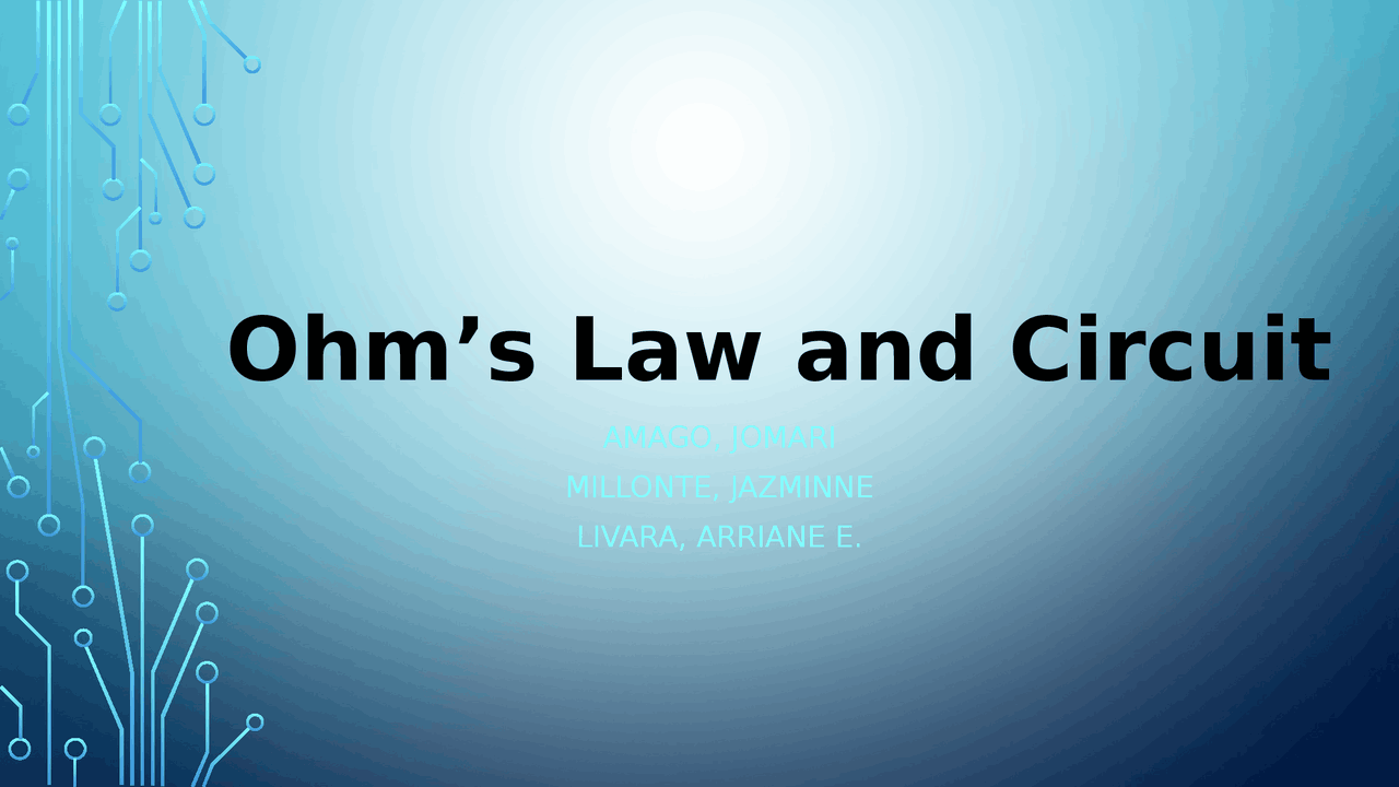 Ohm’s law and circuit - Docsity