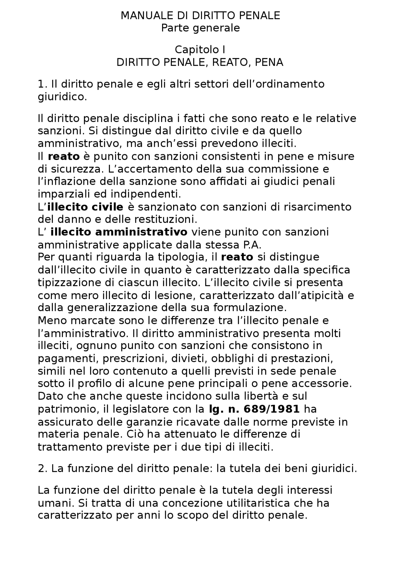 Manuale Di Diritto Penale Docsity