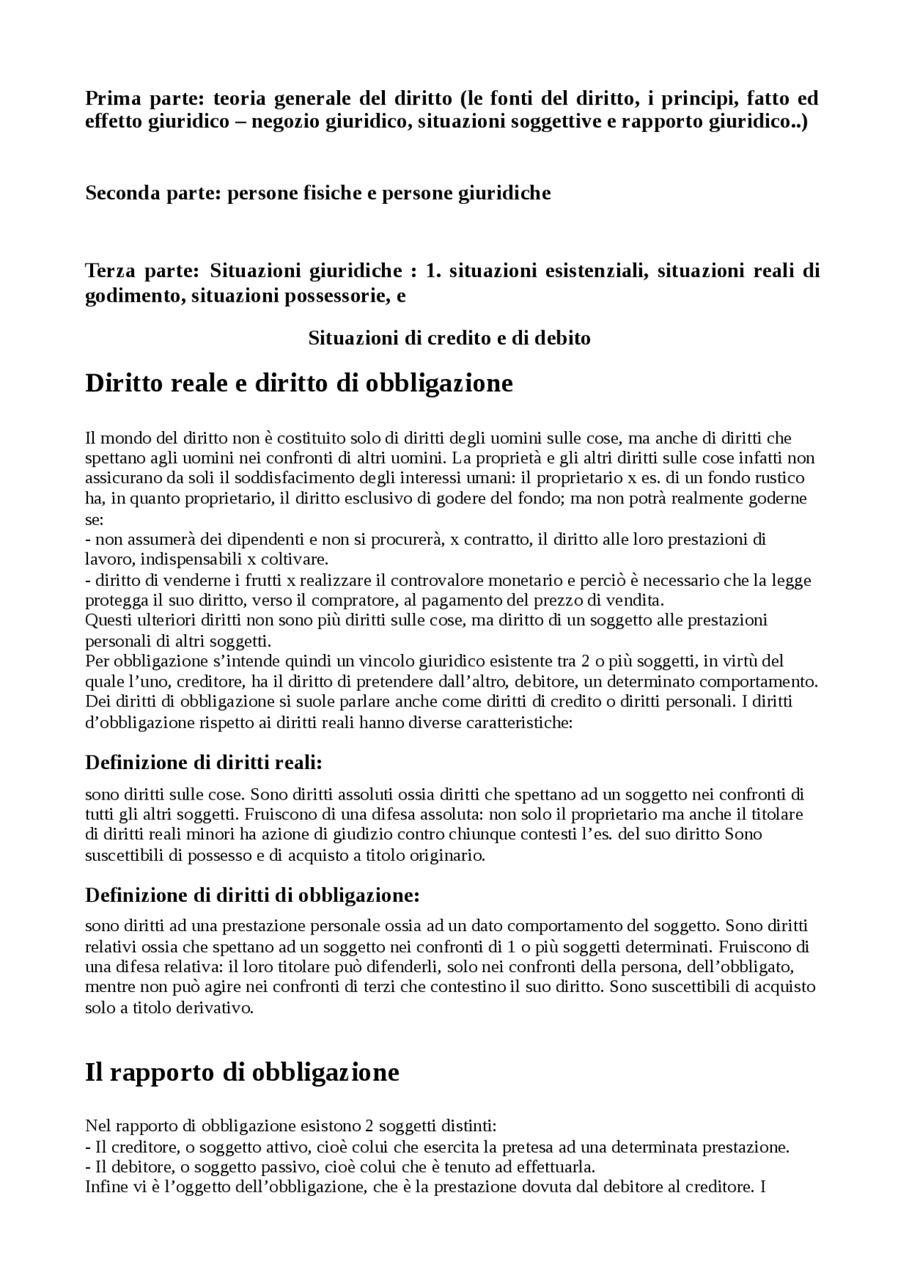 Diritto Privato Docsity