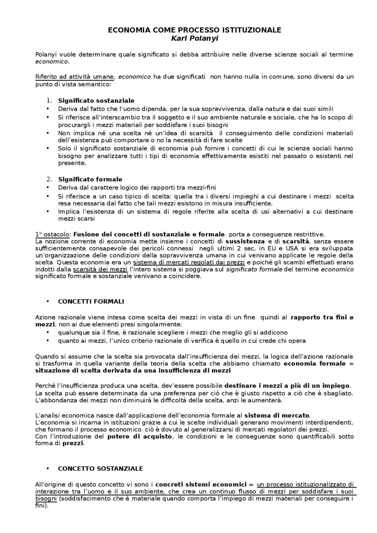 Polanyi Docsity