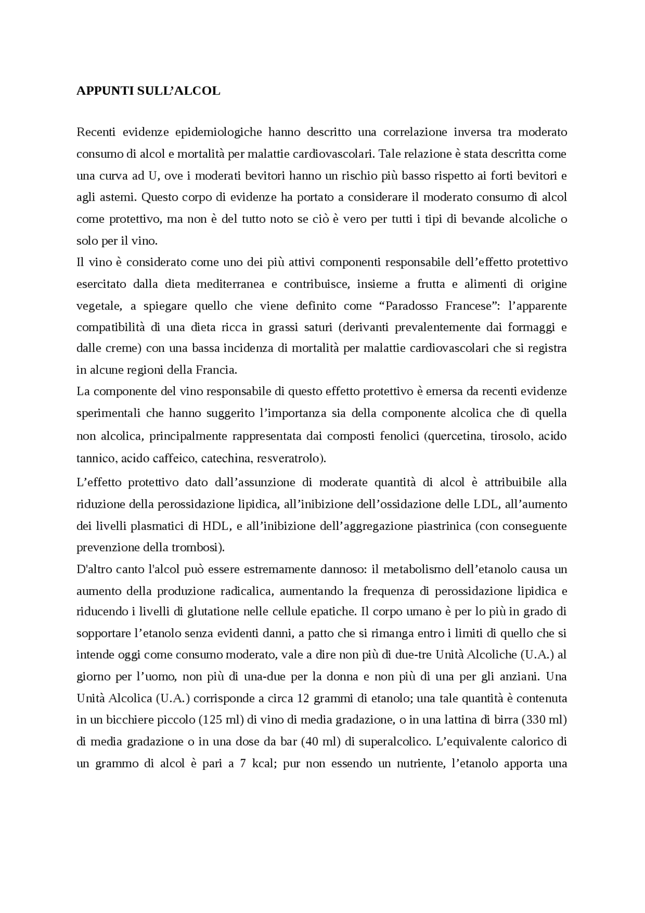 Il Vino E Lalcool Dispense Di Biologia Docsity