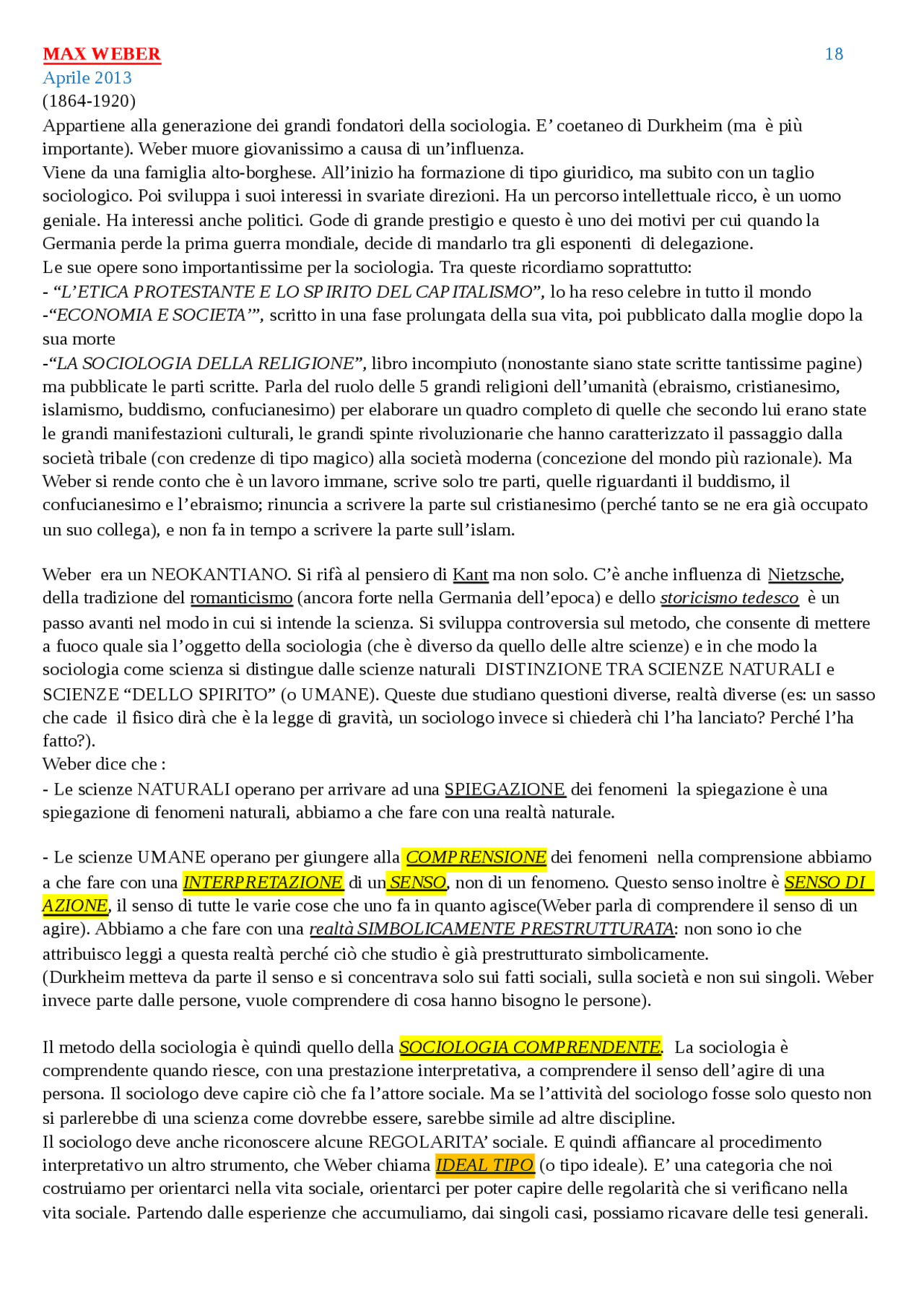Max Weber Docsity