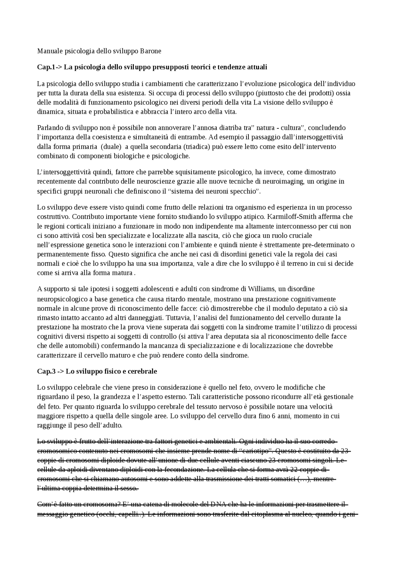 Manuale Psicologia Dello Sviluppo Barone Prove Desame Di Psicologia