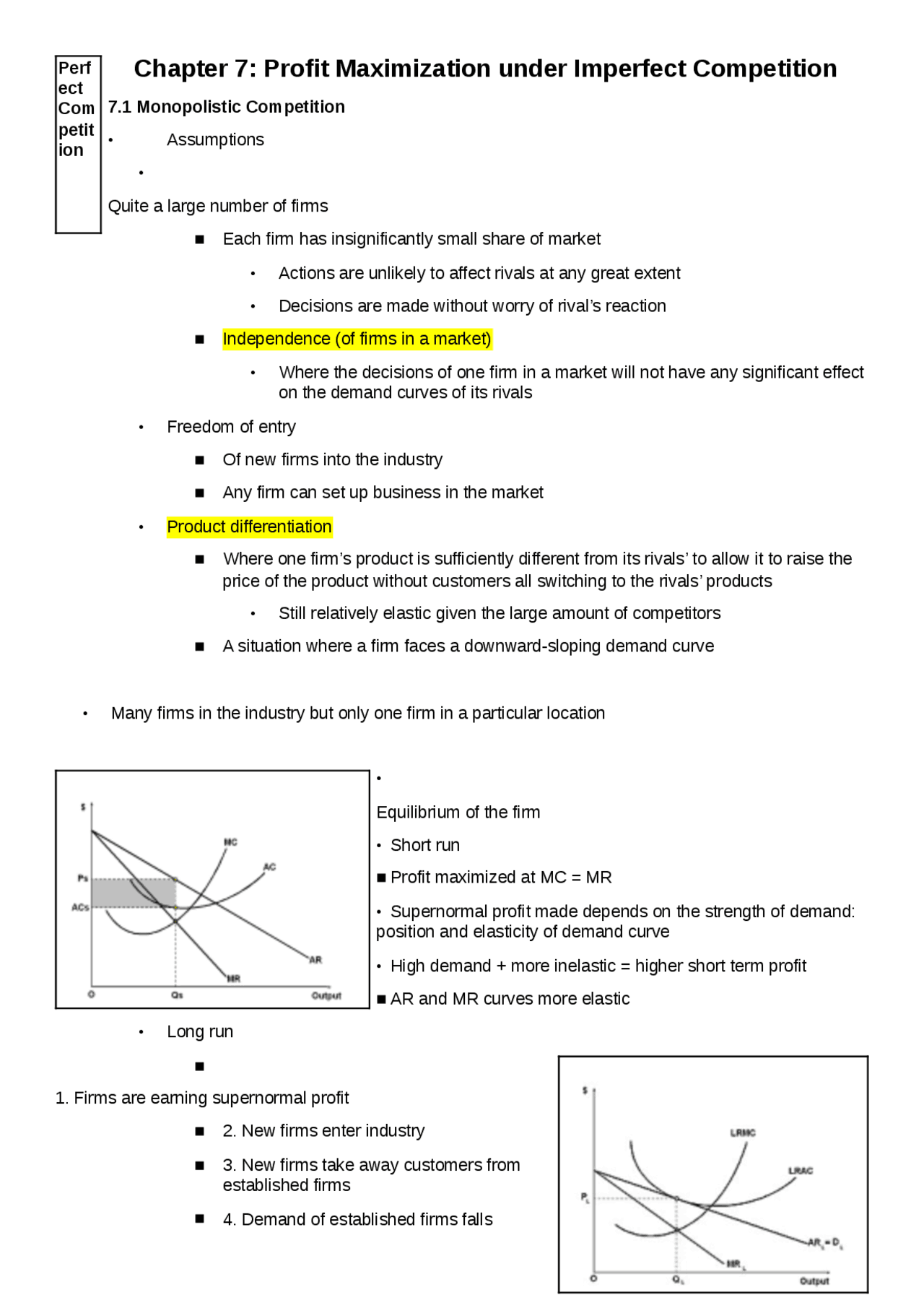 Chapter 7: Profit Maximising Under Imperfect Competition | Study notes ...