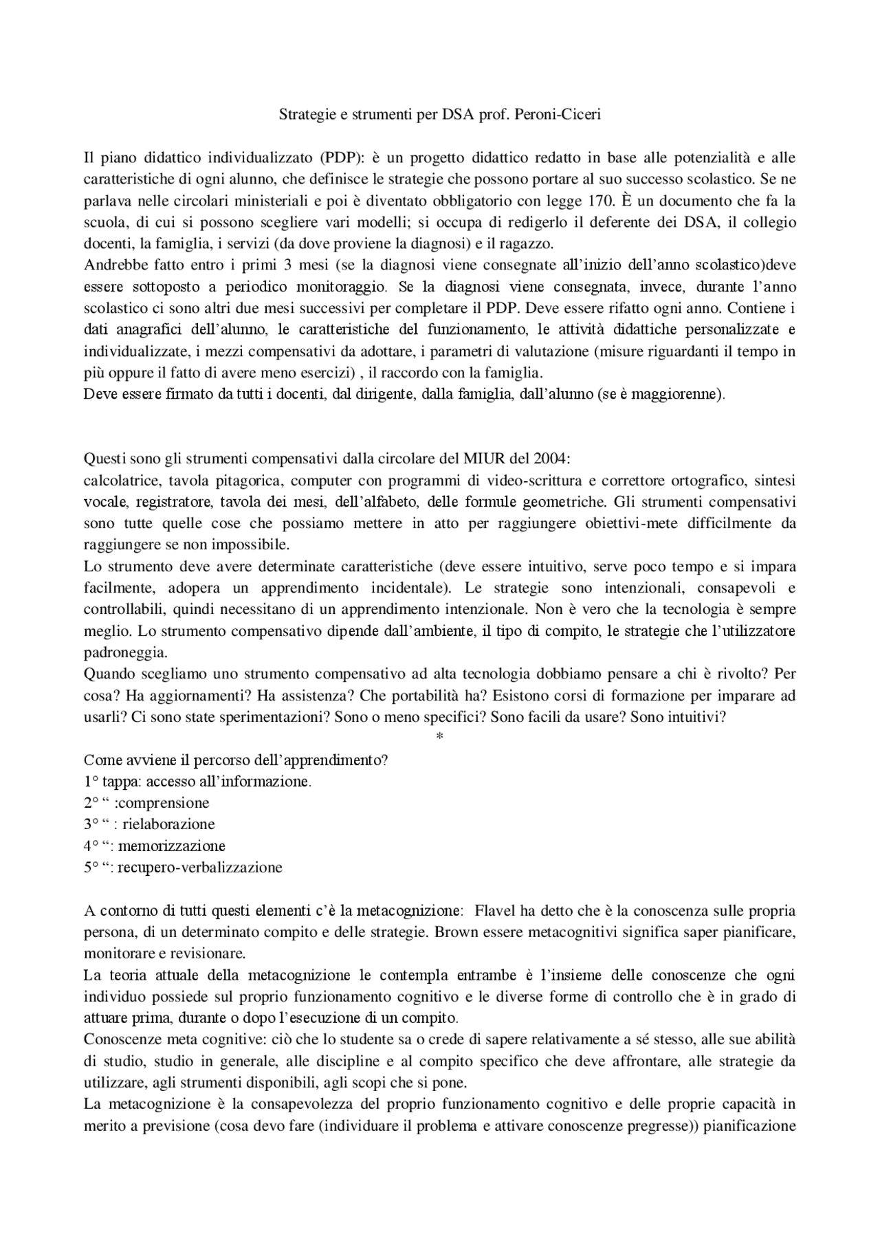 Strategie E Strumenti Per Dsa Docsity