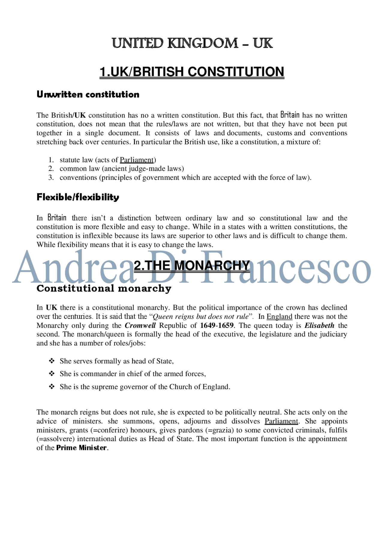 Riassunto Inglese Giuridico Docsity