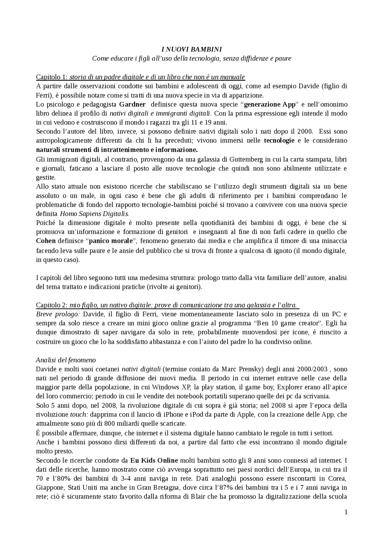 I Nuovi Bambini Docsity