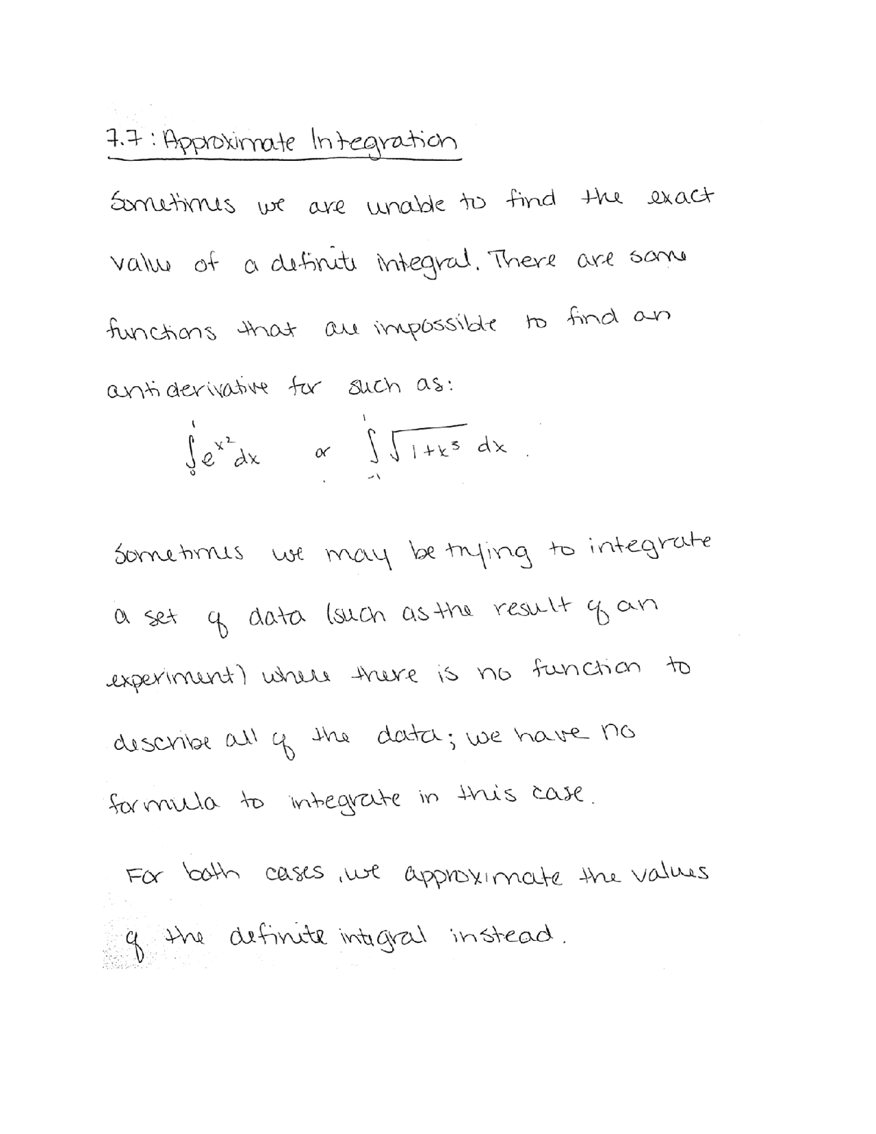 Notes on Approximate Integration - Calculus of a Single Variable | MATH ...