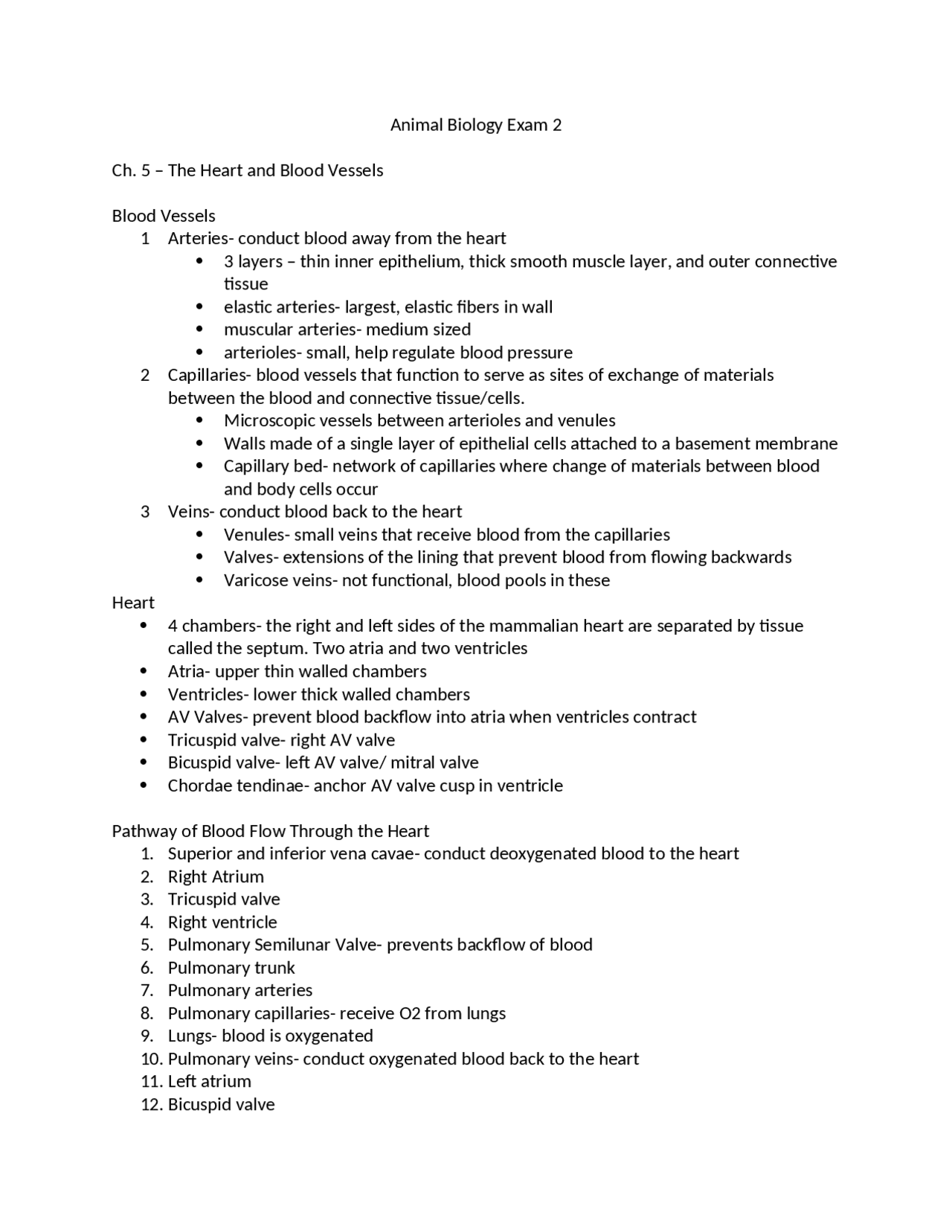 Exam 2 Study Guide - Animal Biology | BIO 1123 | Study notes Animal ...