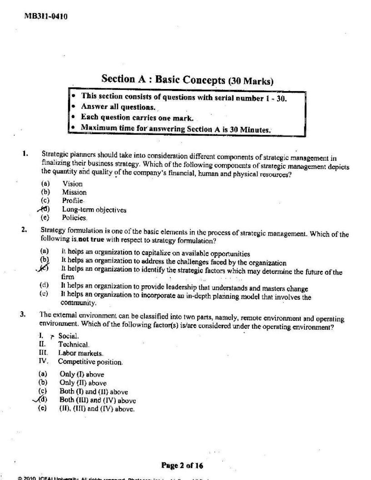 Business Policy And Strategy Apr 2010 Docsity