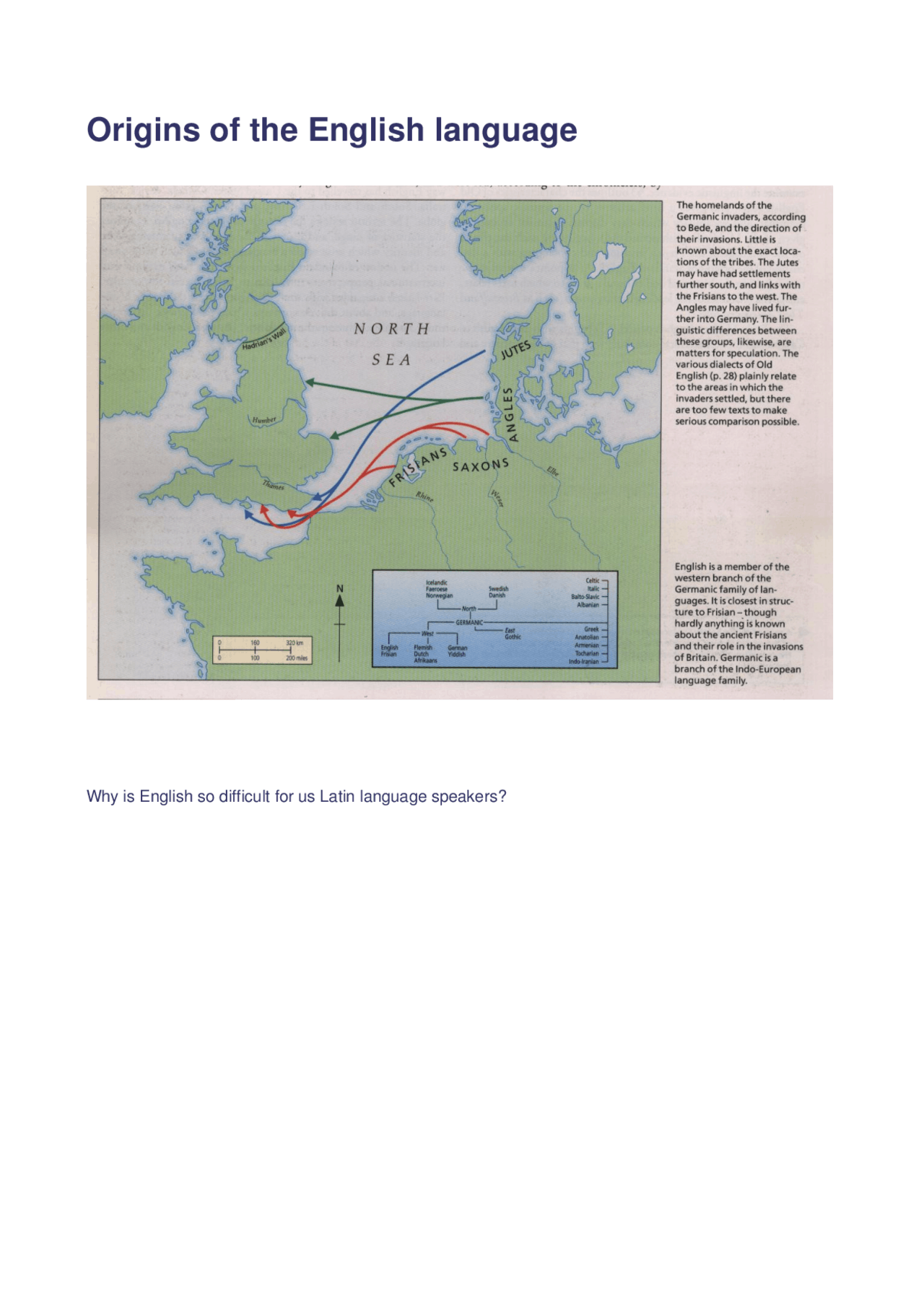 Origins of the english language - Docsity