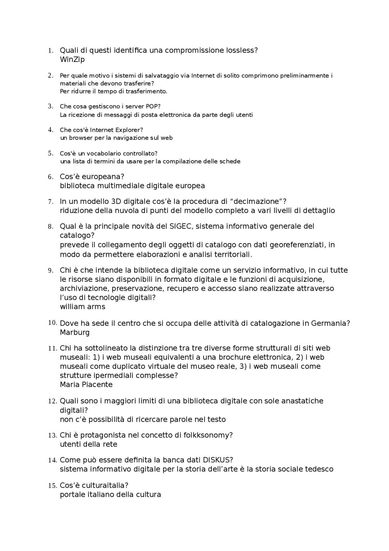 Fondamenti Di Informatica Esame 2 Docsity
