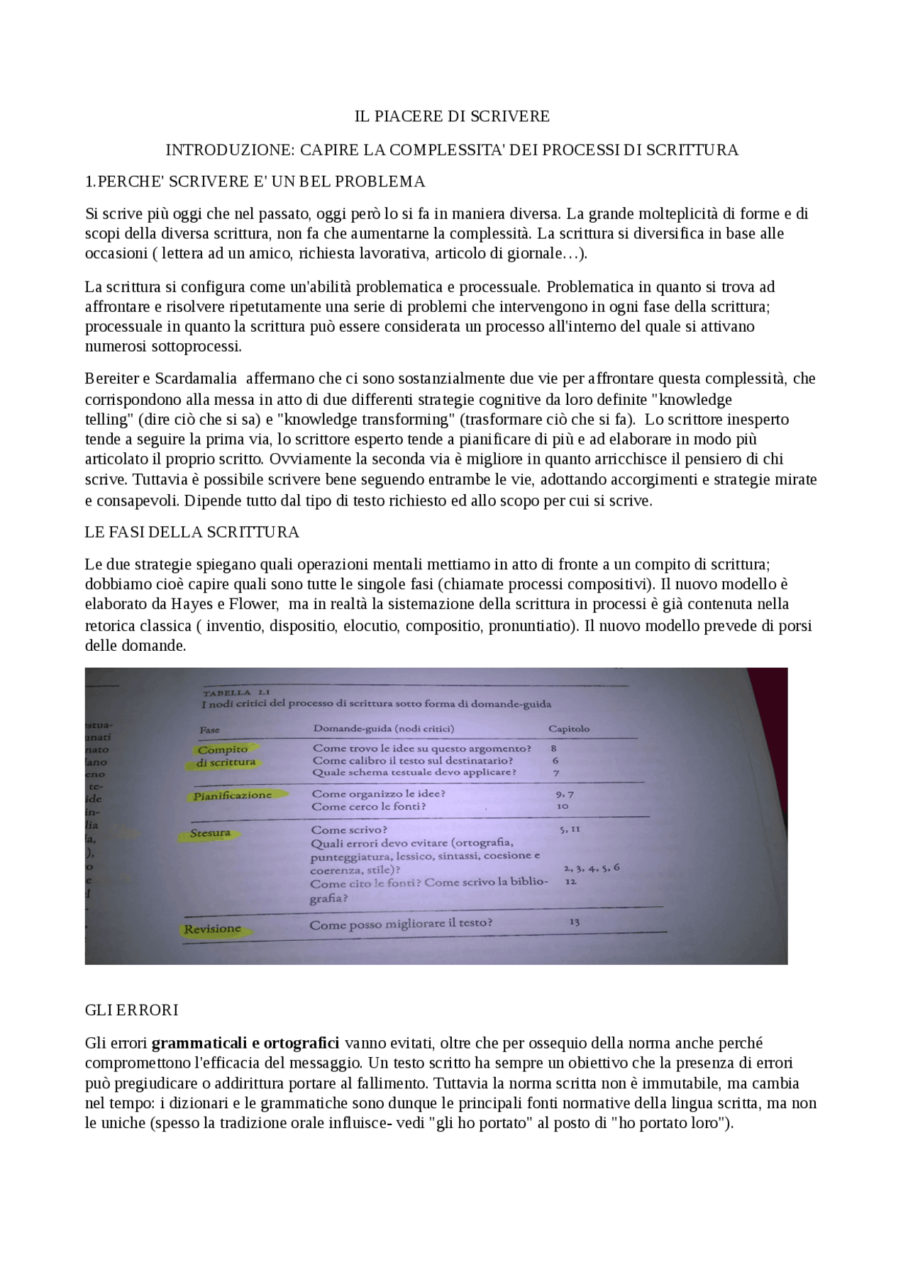 Il Piacere Di Scrivere Docsity