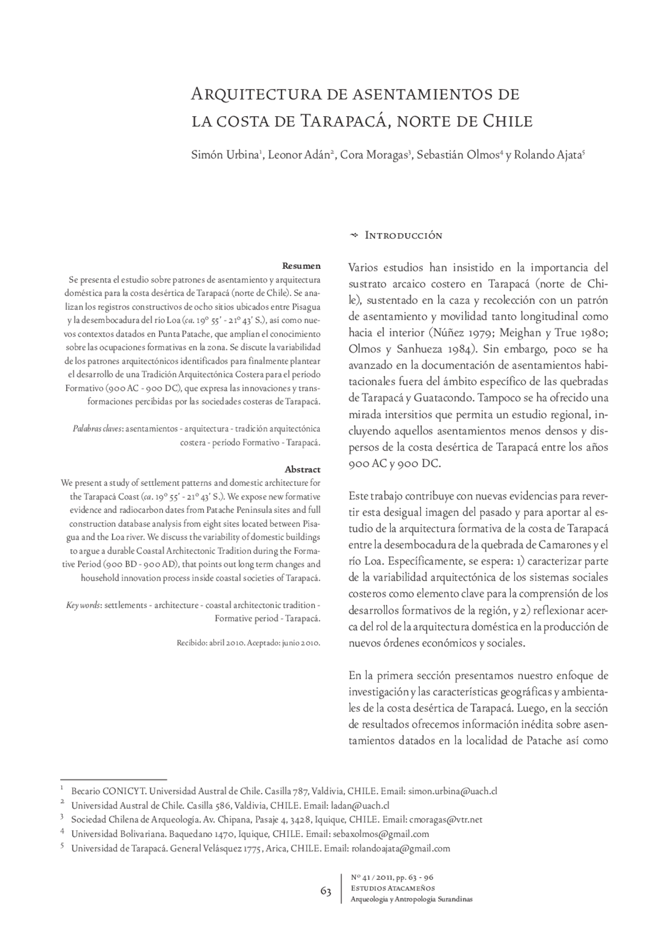 Urbina, s., l. adán, c. moragas, s. olmos y r. - Docsity