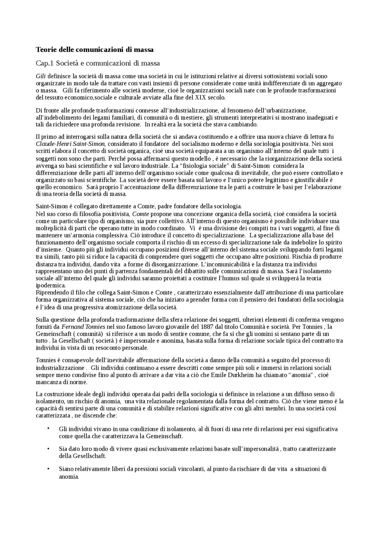 Teorie Delle Comunicazioni Di Massa Docsity