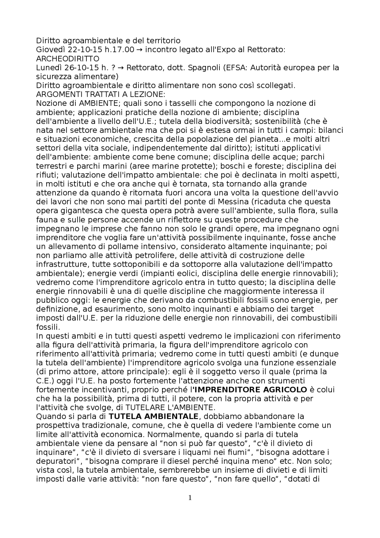 Diritto Ambientale Docsity