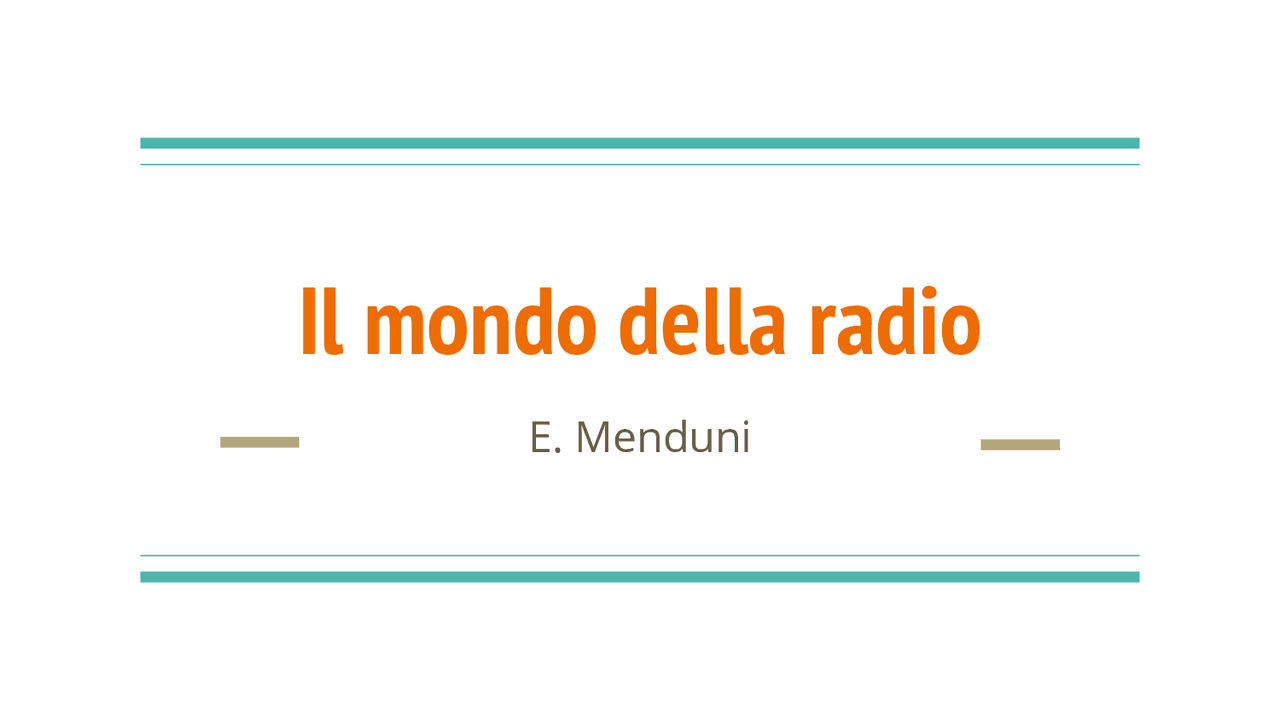 Il Mondo Della Radio Menduni Docsity