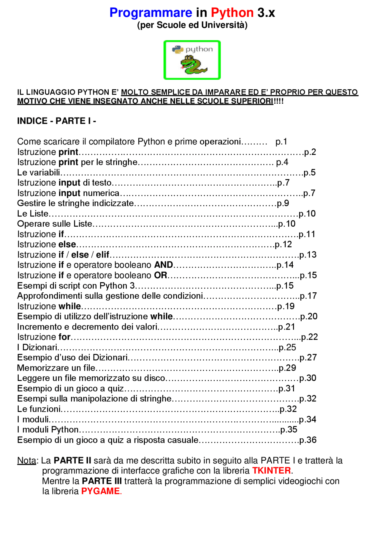 Corso Python 35 Docsity