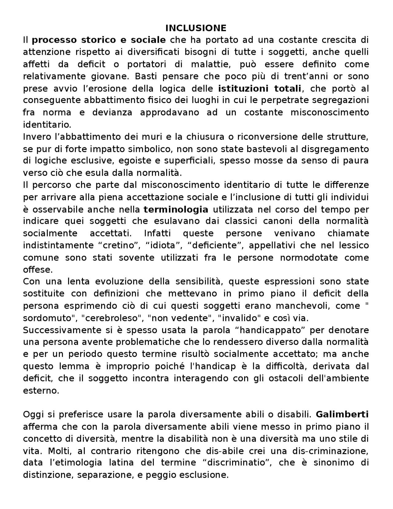 Inclusione Docsity