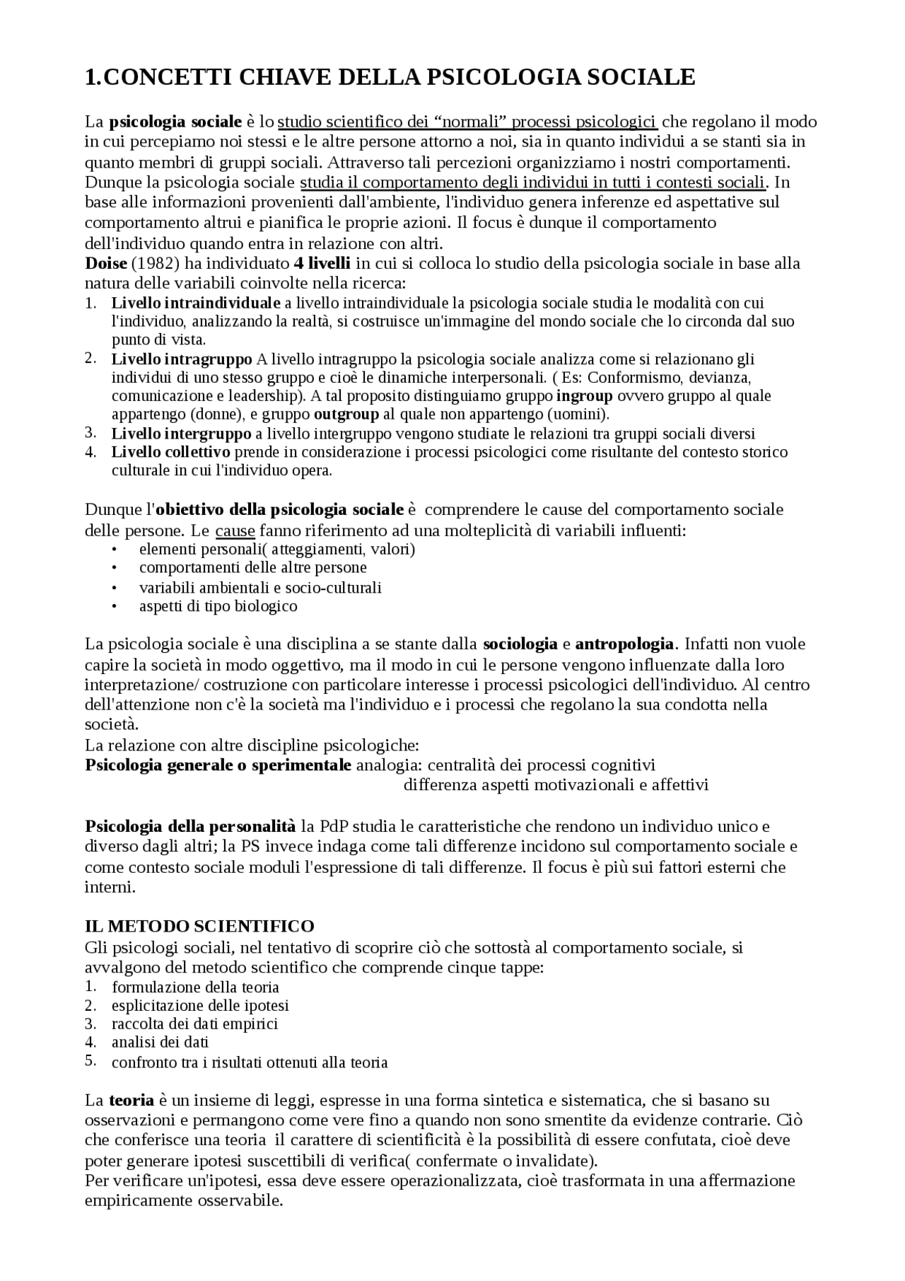 Riassunto Introduzione Alla Psicologia Sociale Scaffidi Abbate Unipa