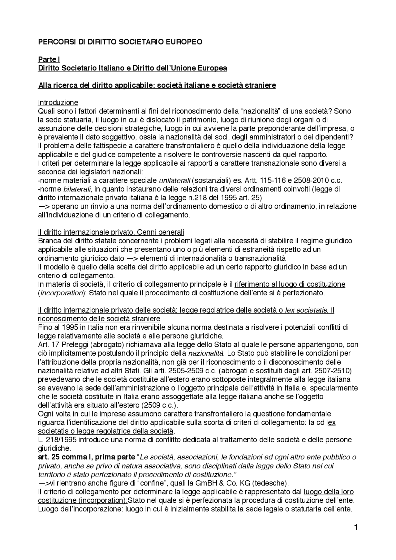 Schemi Percorsi Di Diritto Societario Europeo Schemi E Mappe