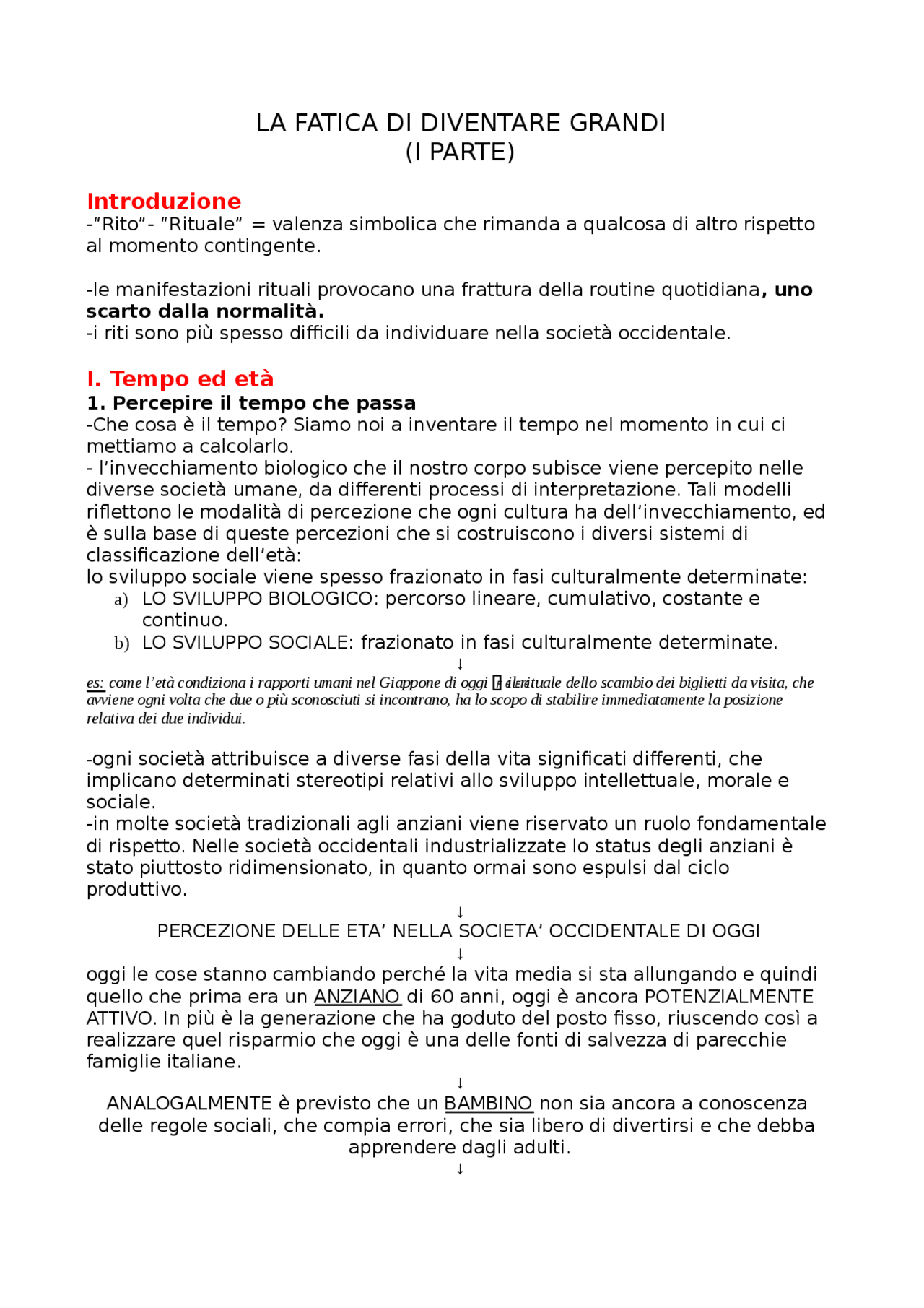 Riassunto la fatica di diventare grandi | Sintesi del corso di ...