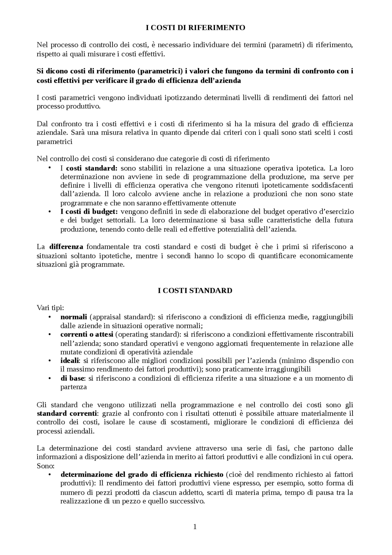 Costi Di Riferimento Docsity