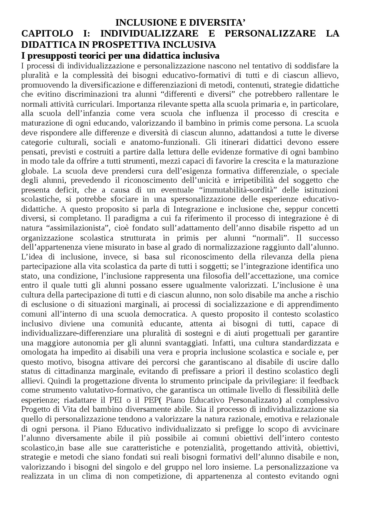 Inclusione E Diversità Docsity