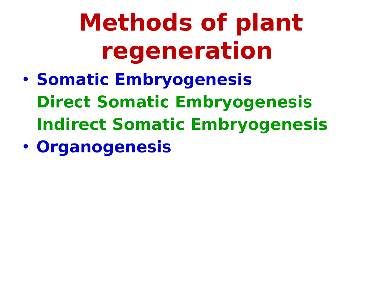 Regeneration of plant - Docsity