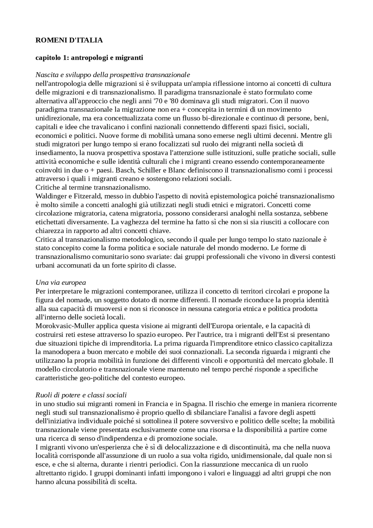 Romeni Ditalia Docsity