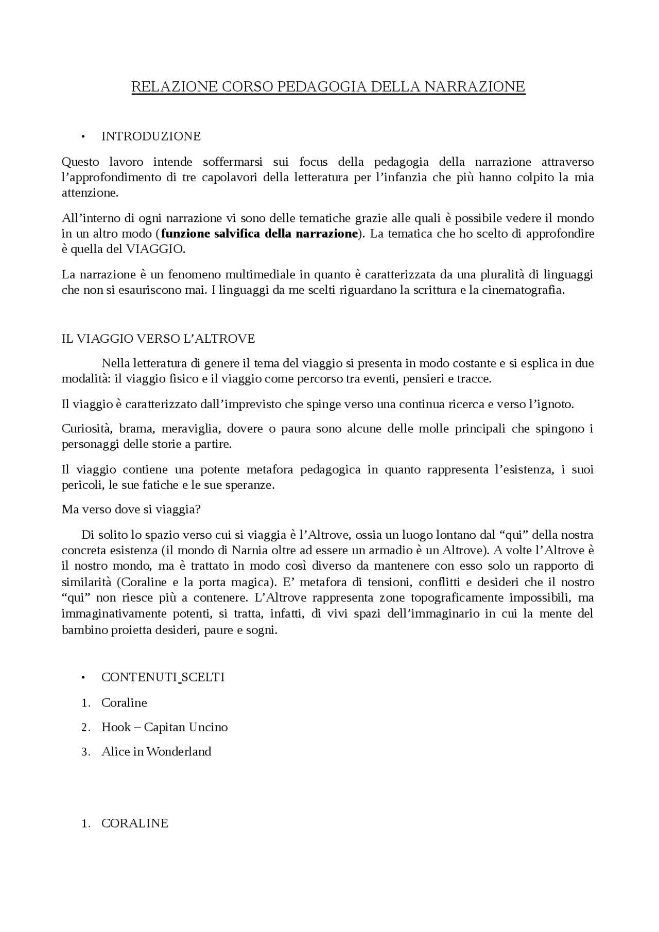 Pedagogia Della Narrazione Docsity