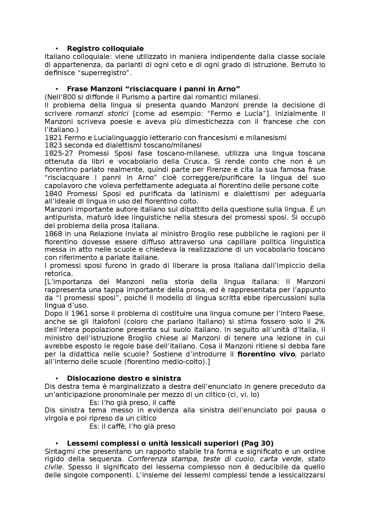 Domande Linguistica Docsity