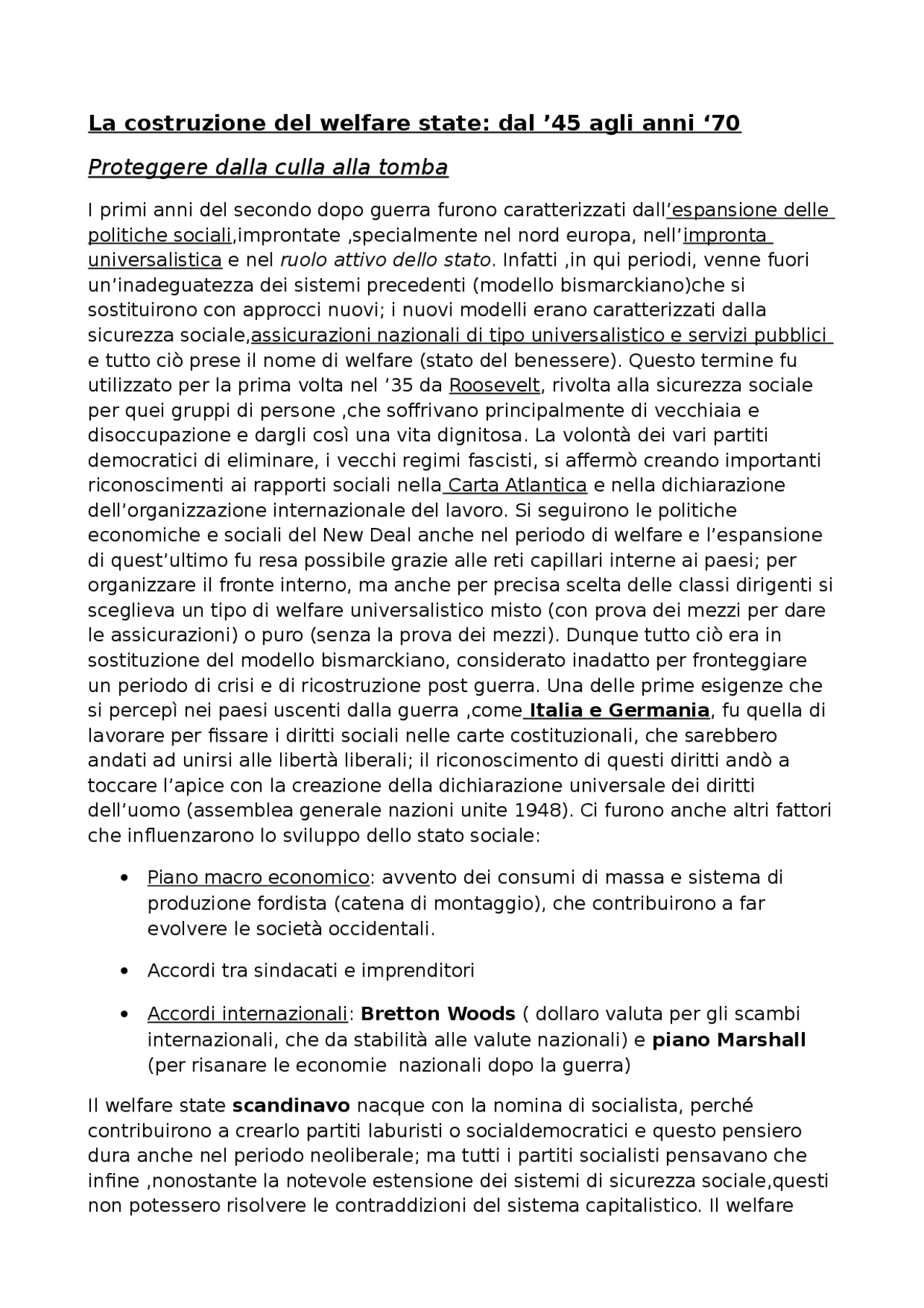 Breve Storia Dello Stato Sociale1 Schemi E Mappe Concettuali Di