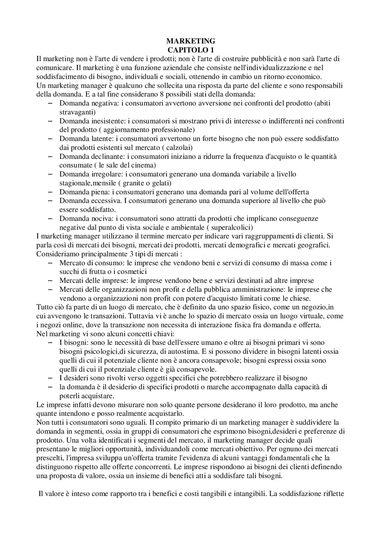 Marketing Riassunti Docsity
