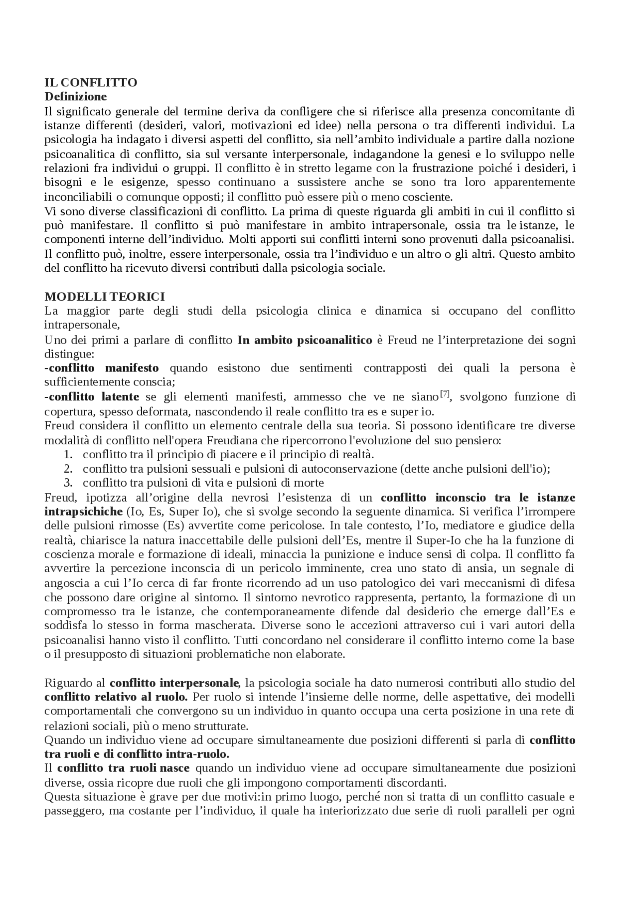 Il Conflitto Docsity