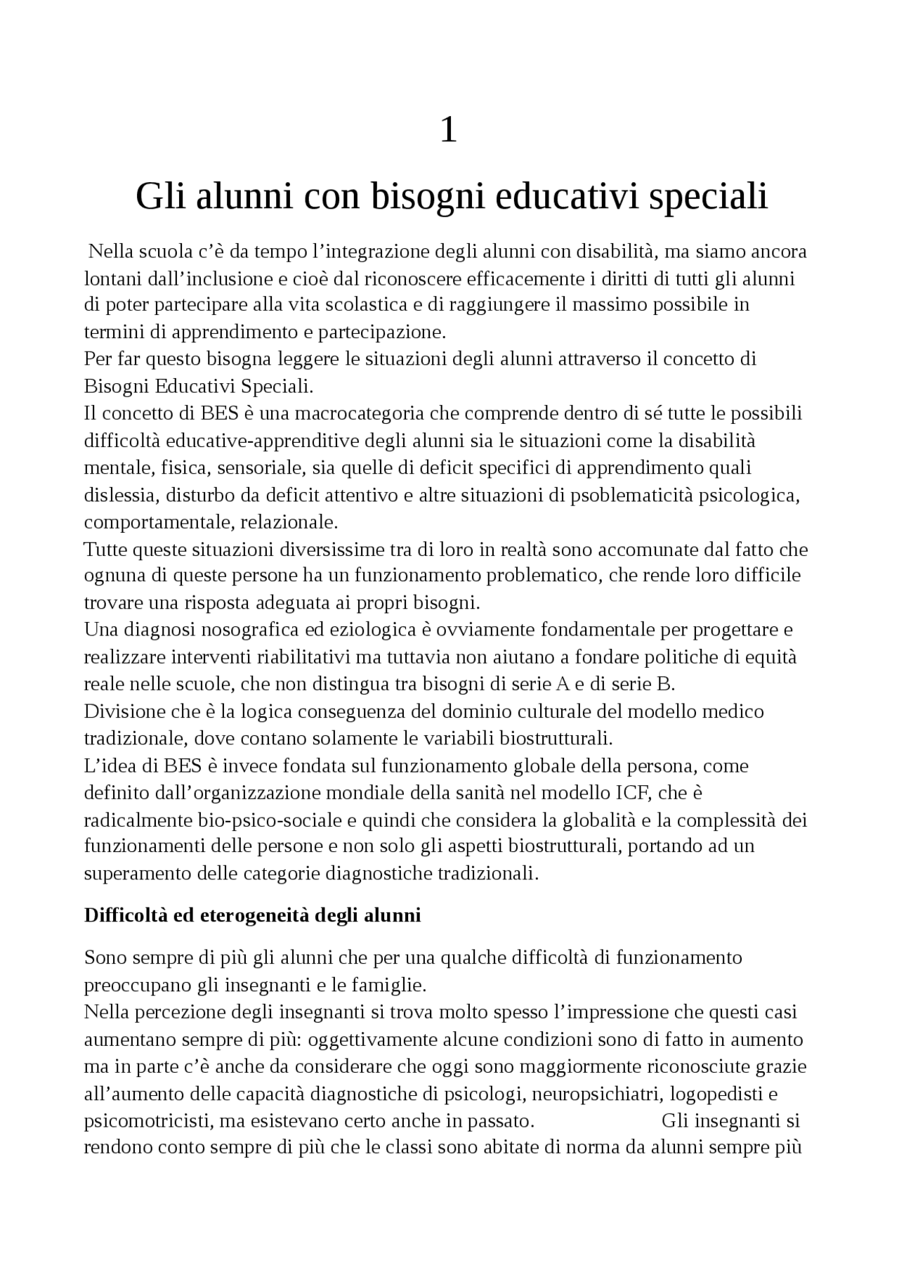 Didattica Speciale Docsity