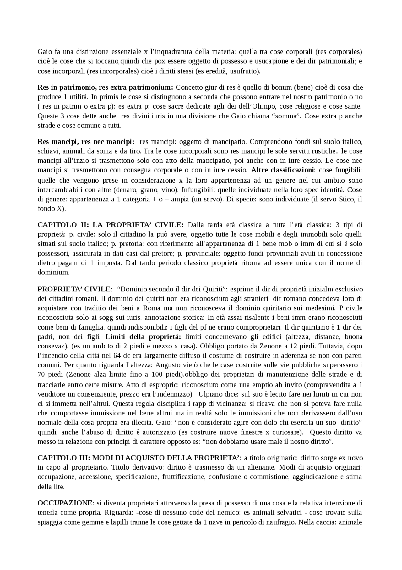 Diritti Reali Nel Diritto Romano Docsity