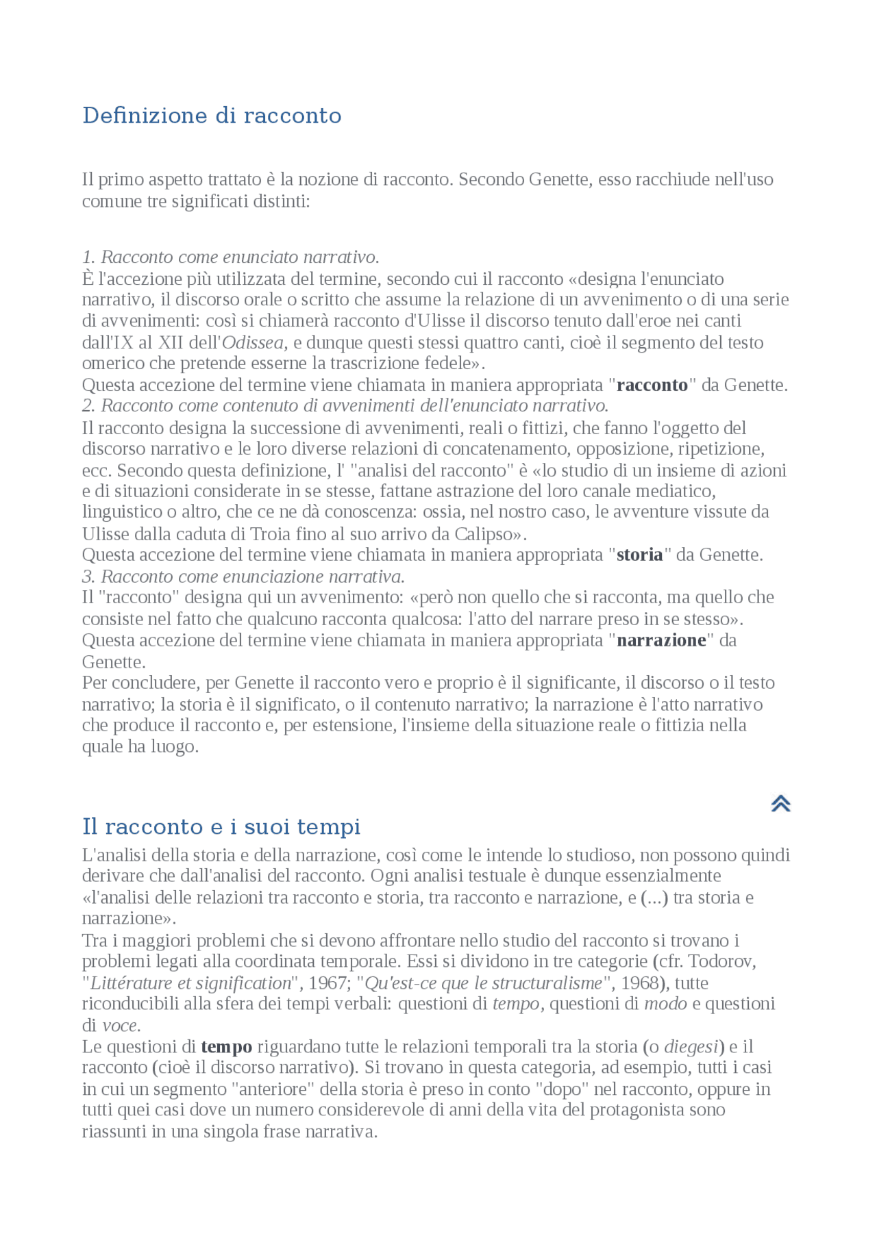 Definizione Di Racconto Secondo Genette Docsity
