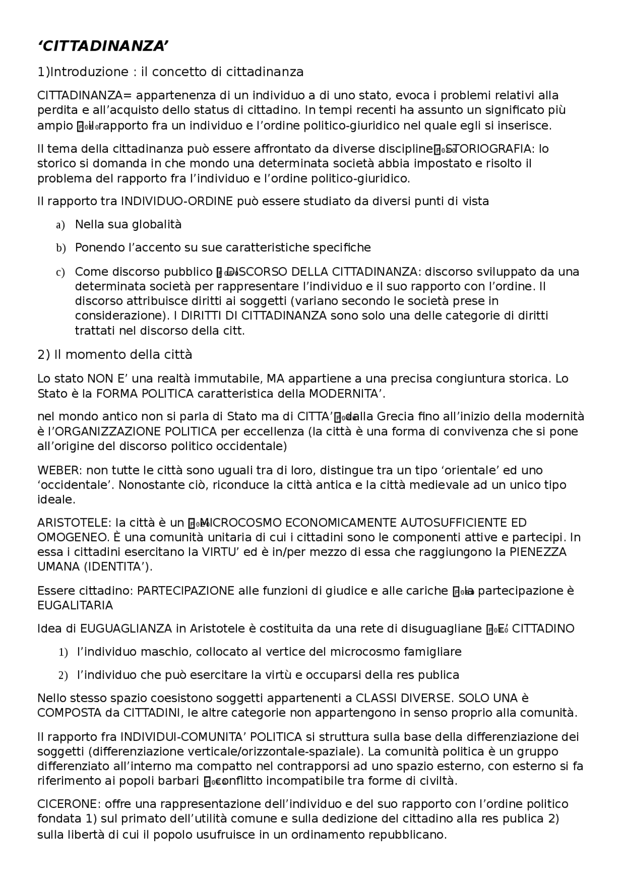 Cittadinanza Docsity