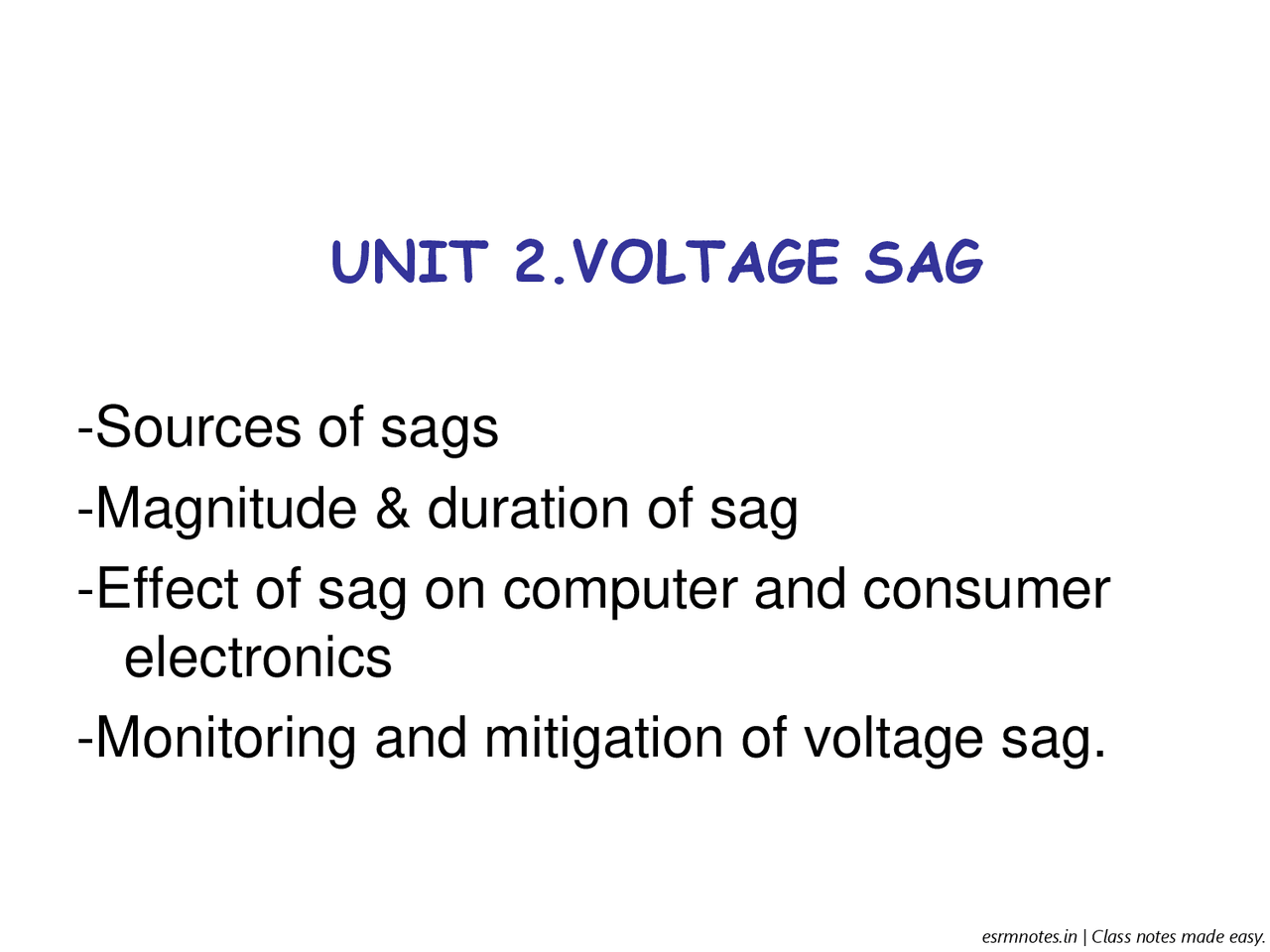 Unit 2 Power Quality Lecture Notes Electrical And