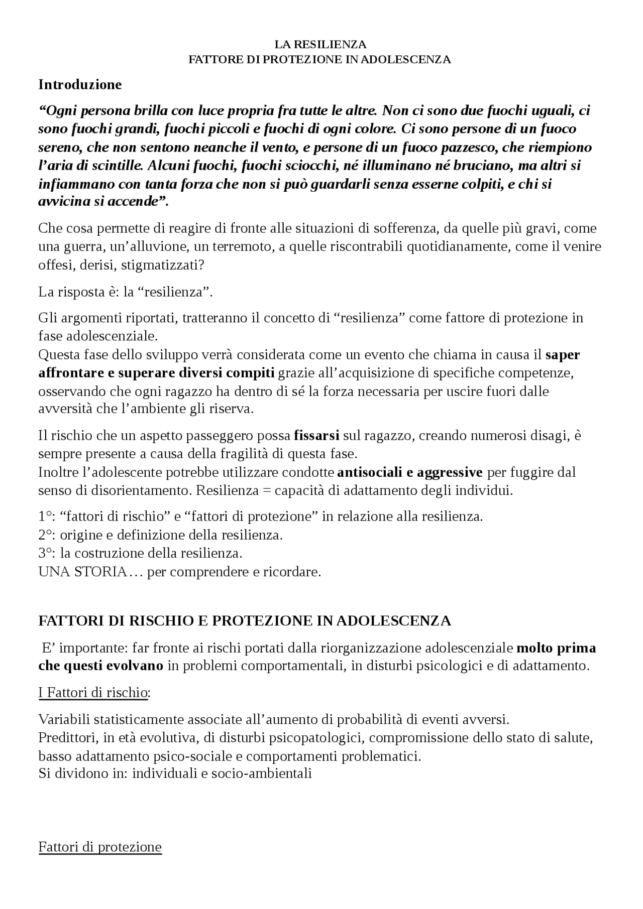 La Resilienza Docsity