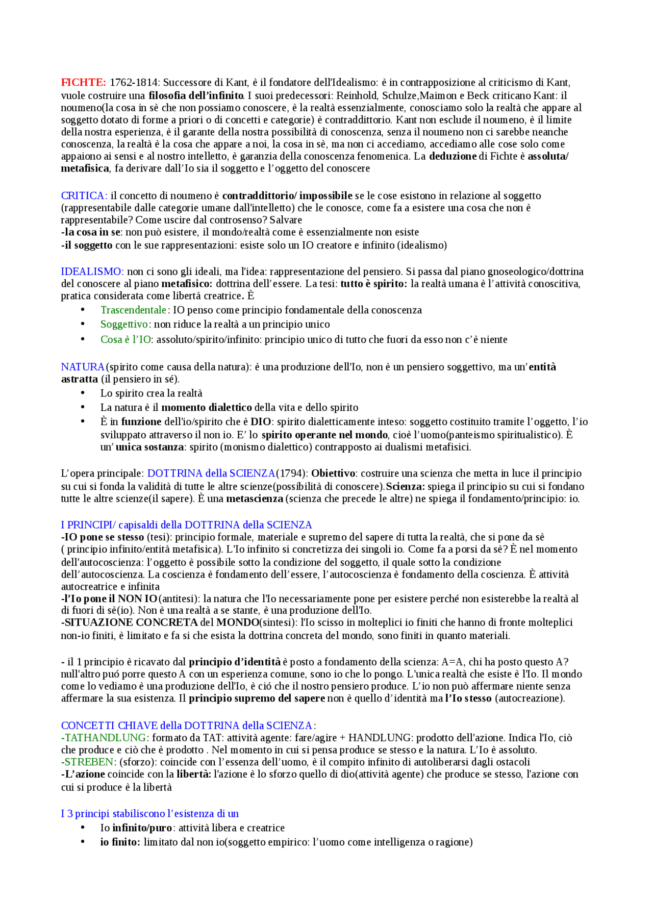 Fichte E Schelling Docsity