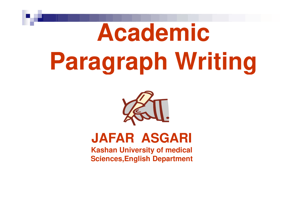 Academic paragraph writing - Docsity