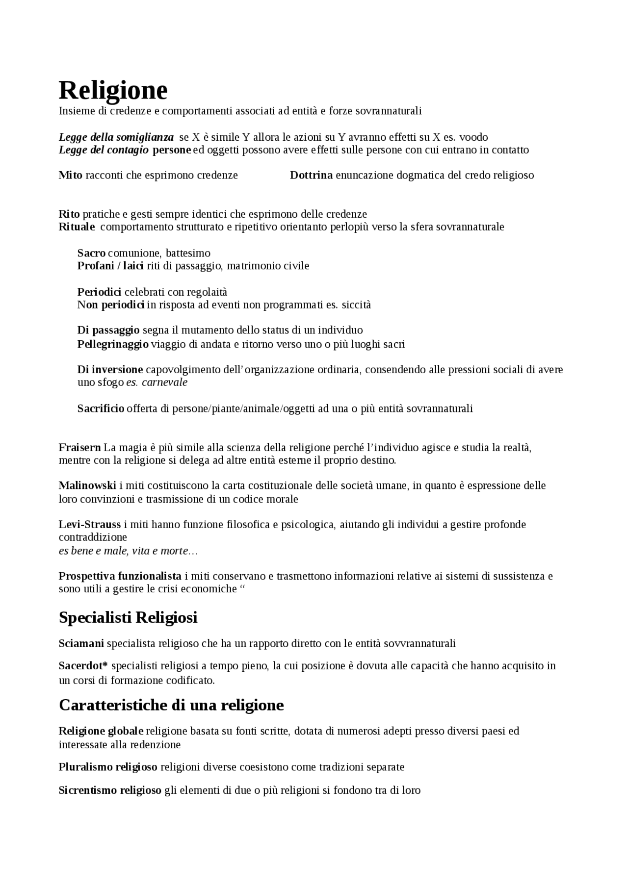 Religione Docsity